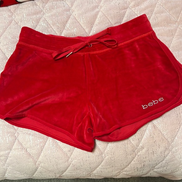 bebe | Shorts | Bebe Red Velvet Shorts | Poshmark
